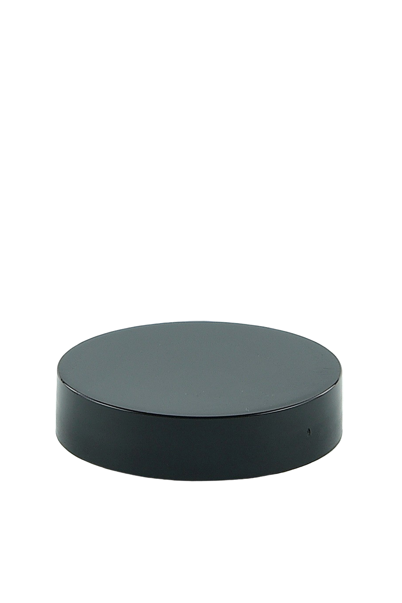 Lid 56mm Lowline Black PP Flat + Cello Wad – Vision Packaging