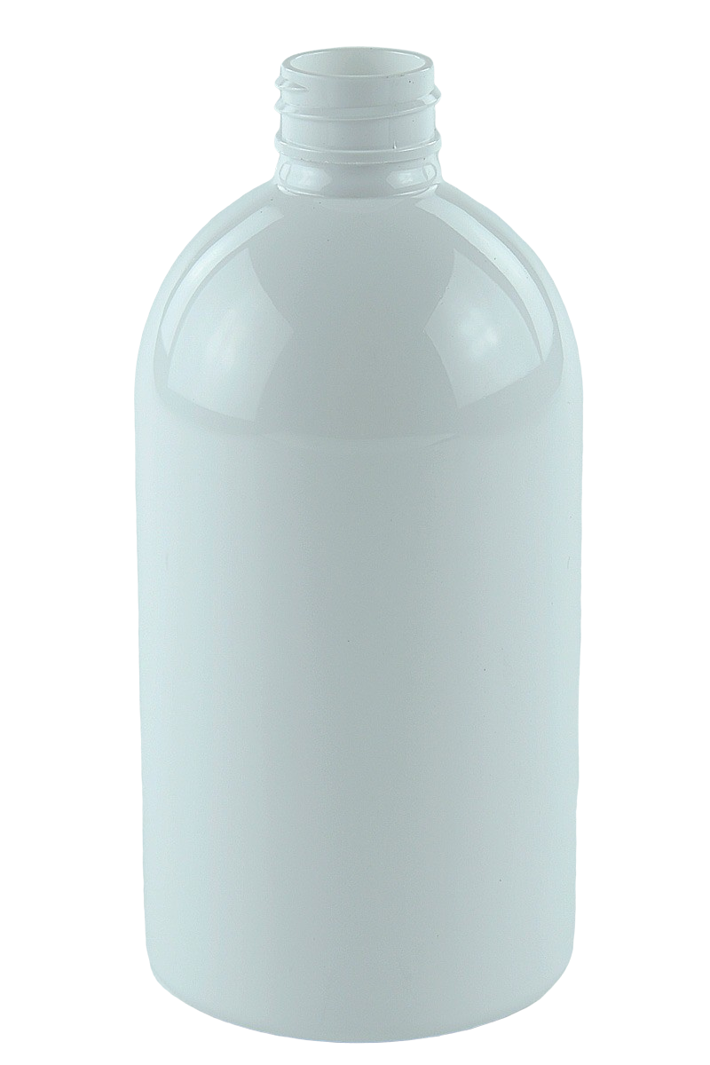Bottle 500mL LAX Short Boston 28/410 WhiteSolid PET – Vision Packaging