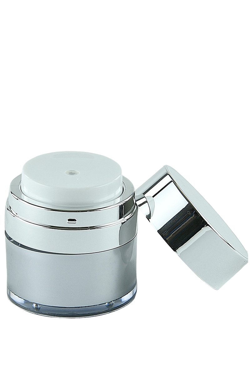 Airless Jar 15mL Ava Base Matte-Silver Outer + Clear Inner – Vision ...