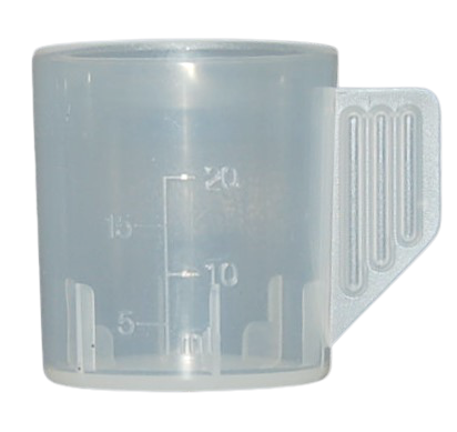 Measure Cup 20mL Natural with Handle – Vision Packaging